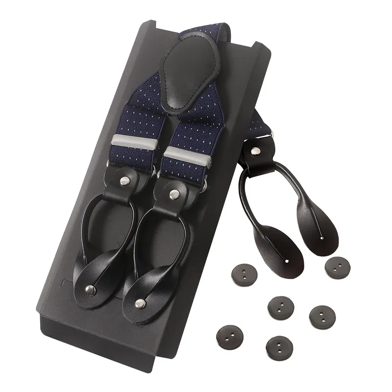 Suspenders Vintage 3.5 Cm Wide Black Leather Suspenders Men Leather ...
