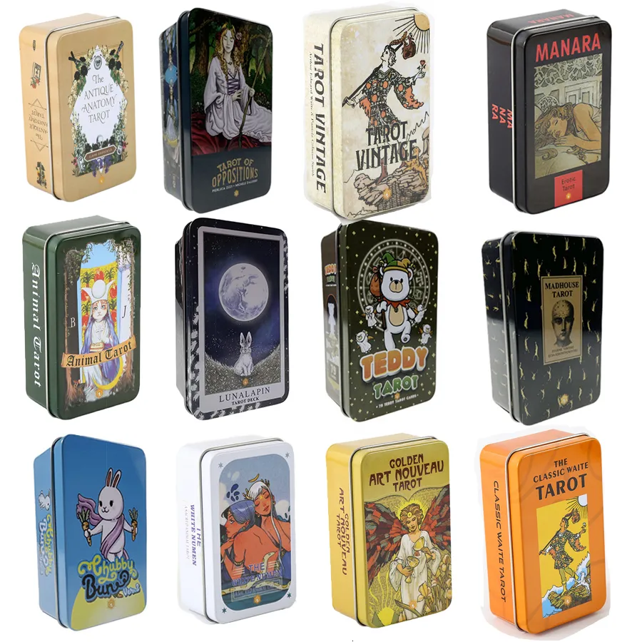Outdoor Gold Plated Tarot Cards Deck, Metal Tin Box ... From Shenping03 ...