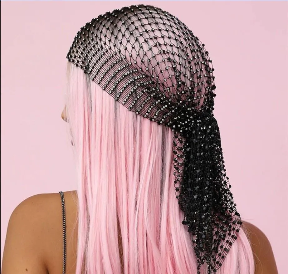 Bandanas Durag Mesh Belly Dance Cap Rave Party Decoration Head Wrap ...