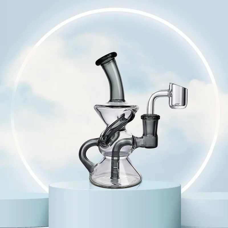 Dropshipping Hourglass Mini Recycler Dab Rig Beaker With 4 Holes ...