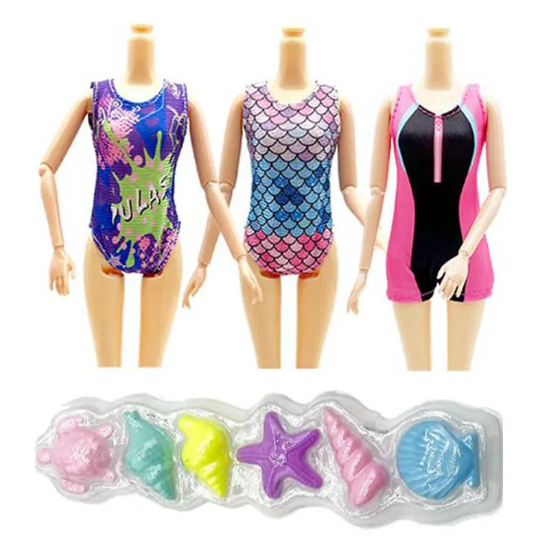 Kawaii Mini Swimsuit For Barbie Kids Fashionable Doll Outfit Dress And ...