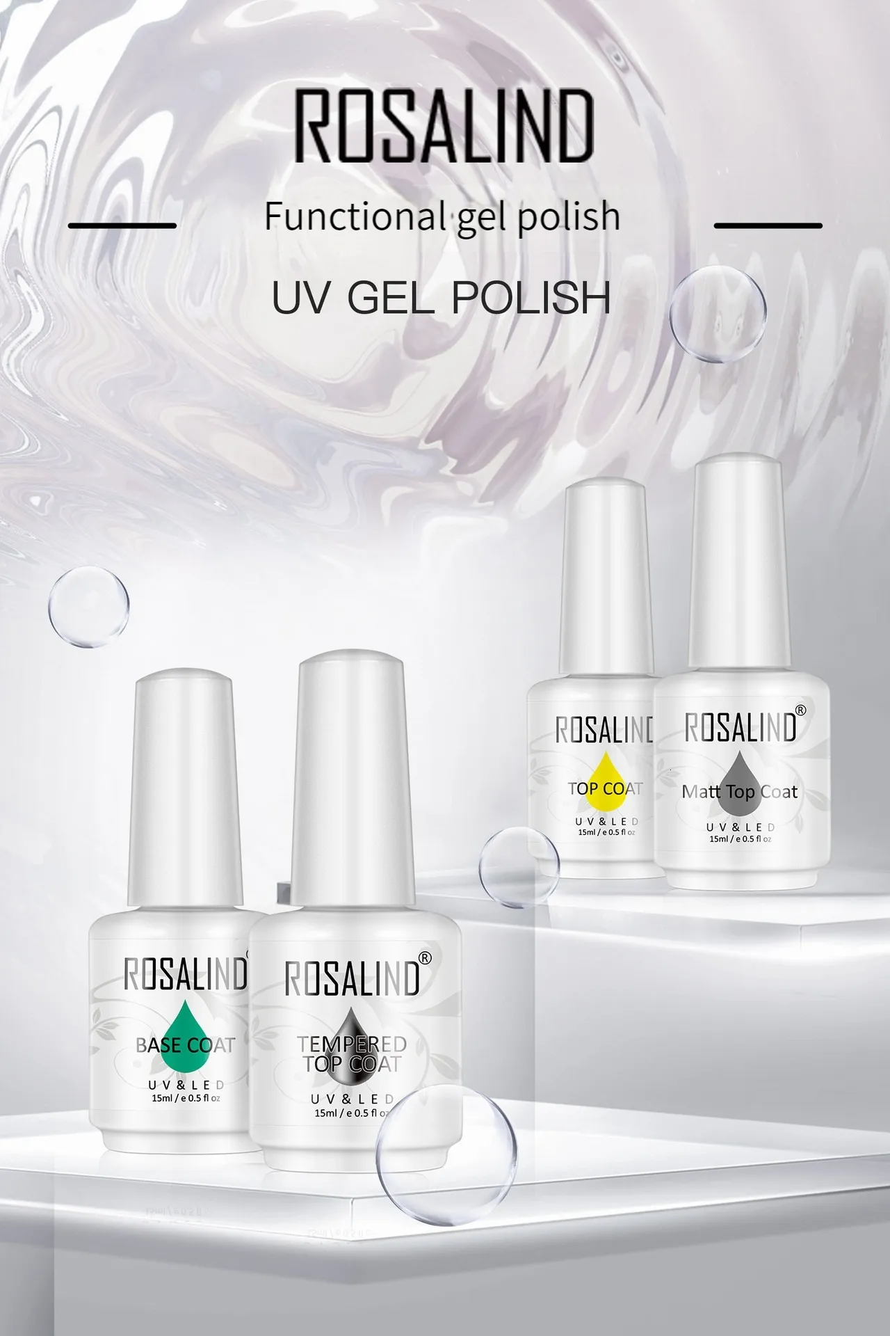 DHgate.com:Rosalind Gel Polish Set, 3 Bottles Functional Gel Base Coat ...