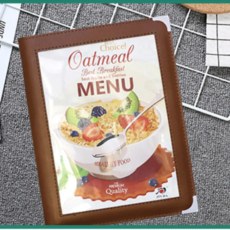 Restaurant Menu Cover & Recipe Book Set - Durable PVC & Leather, Loose ...