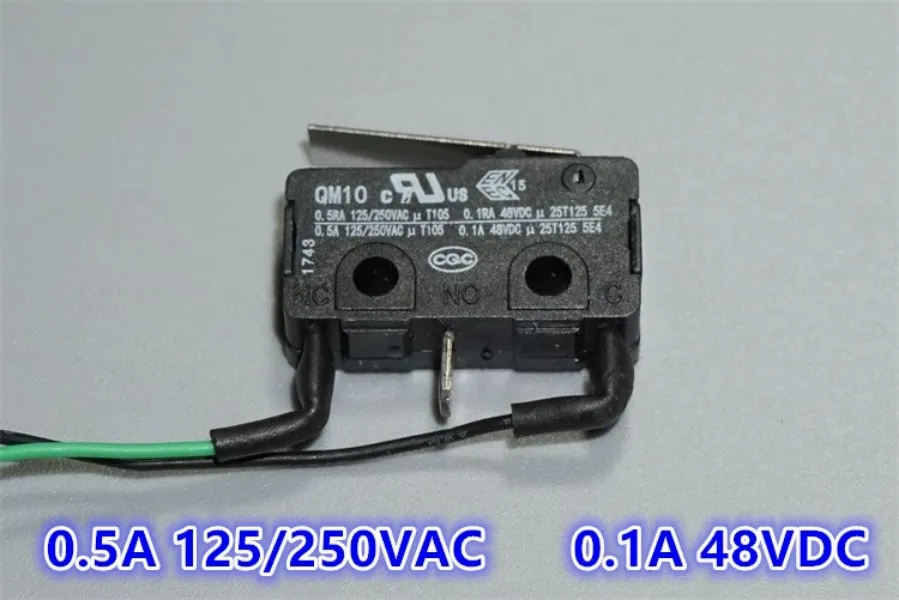 Precision Microswitch - Gold Plated Contacts, QM10 Type, NO/NC, 0.5A ...