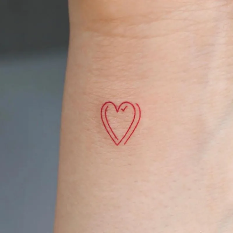 Red Heart Tattoo On Wrist