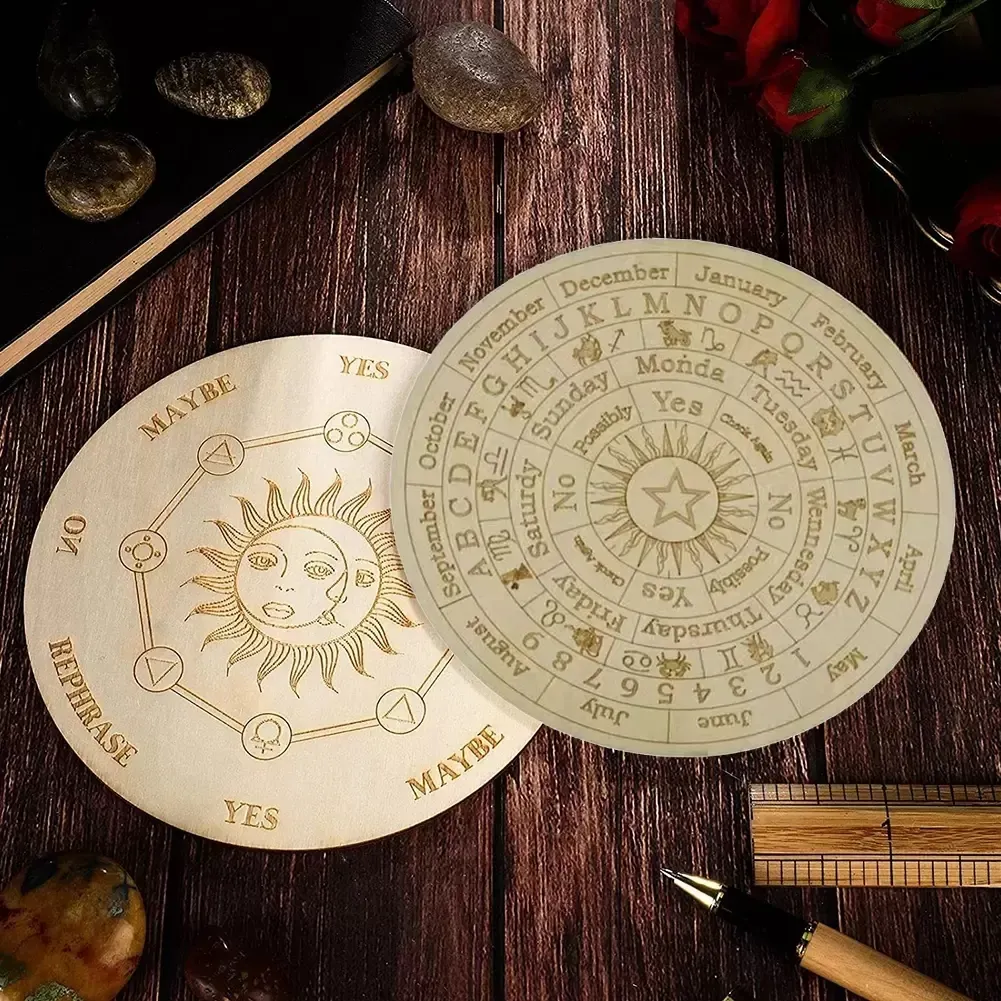Moon Star Pendulum Board - Wooden Divination Board for Dowsing, Healing ...