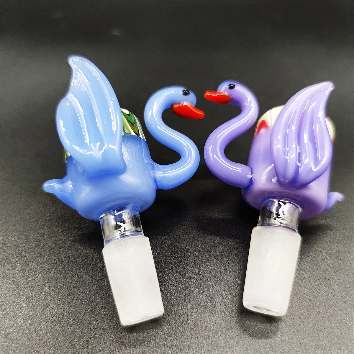 2023 Wig Wag 14mm Thick Bowl Piece Bong Glass Slide Water Pipes Cream ...