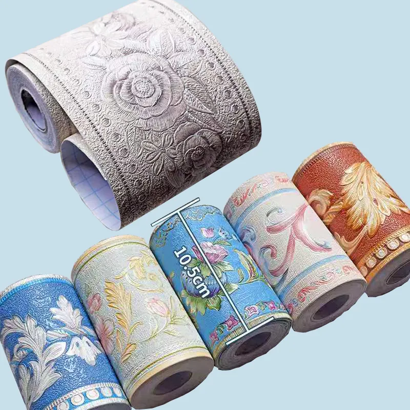 DIY Embossed Wall Border Stickers Waterproof Vinyl Self Adhesive ...