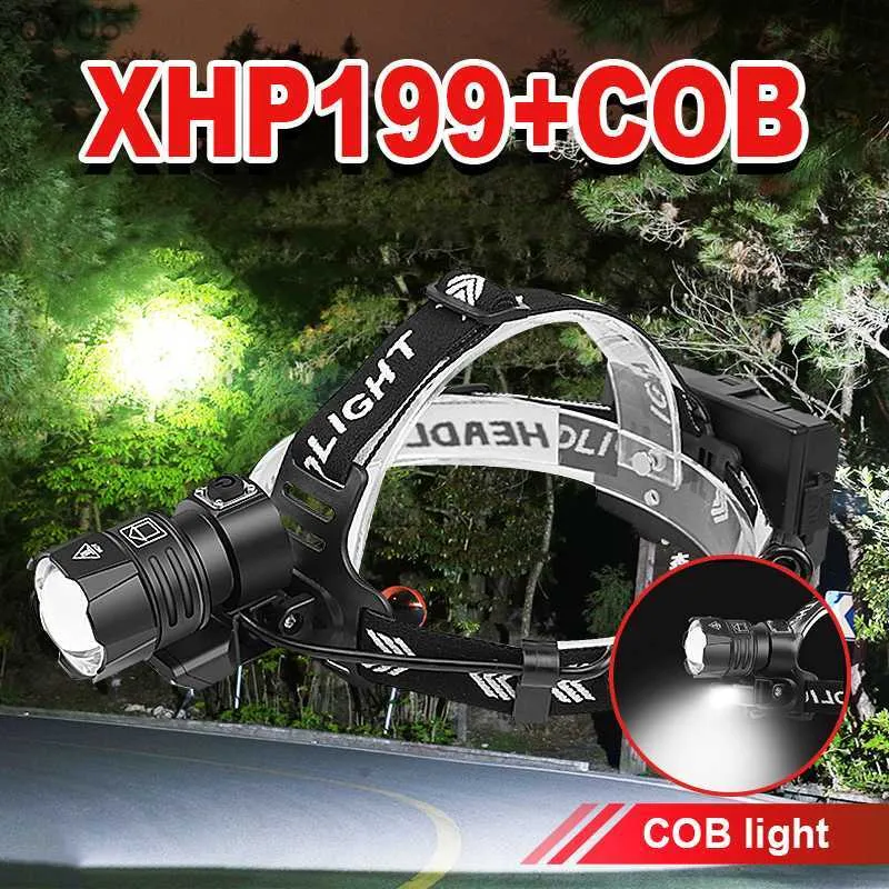 Powerful XHP199 Headlamp 2024 Rechargeable Headlight, 18650 High Lumen ...