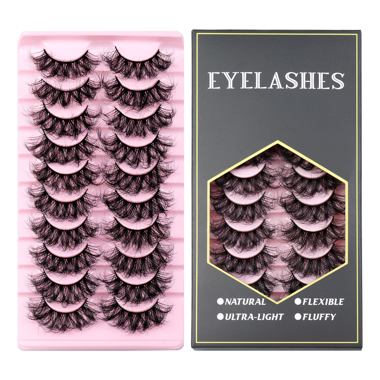 Handmade Curly Mink Eyelashes - Reusable Fluffy False Lashes ...