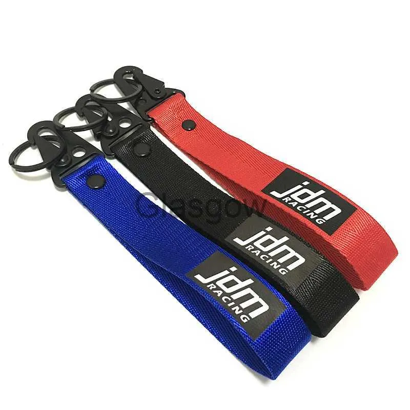 Blue Nylon Webbing Keychain - Heavy Duty Car Key Chain Strap with Steel ...