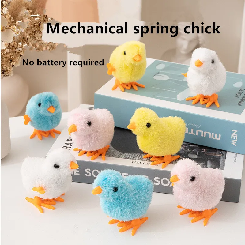 Wind Up Chicken Toy: Assorted Colors Plush Chicken Toys, 8cm Walking ...