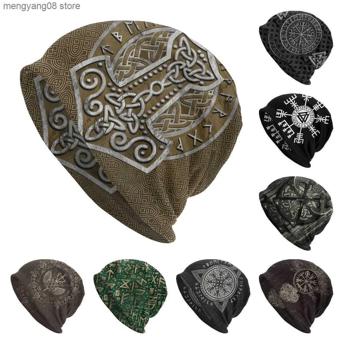 DHgate.com:Viking Skull Cap: Ragnar Lothbrok Mjolnir Hammer Winter Knit ...