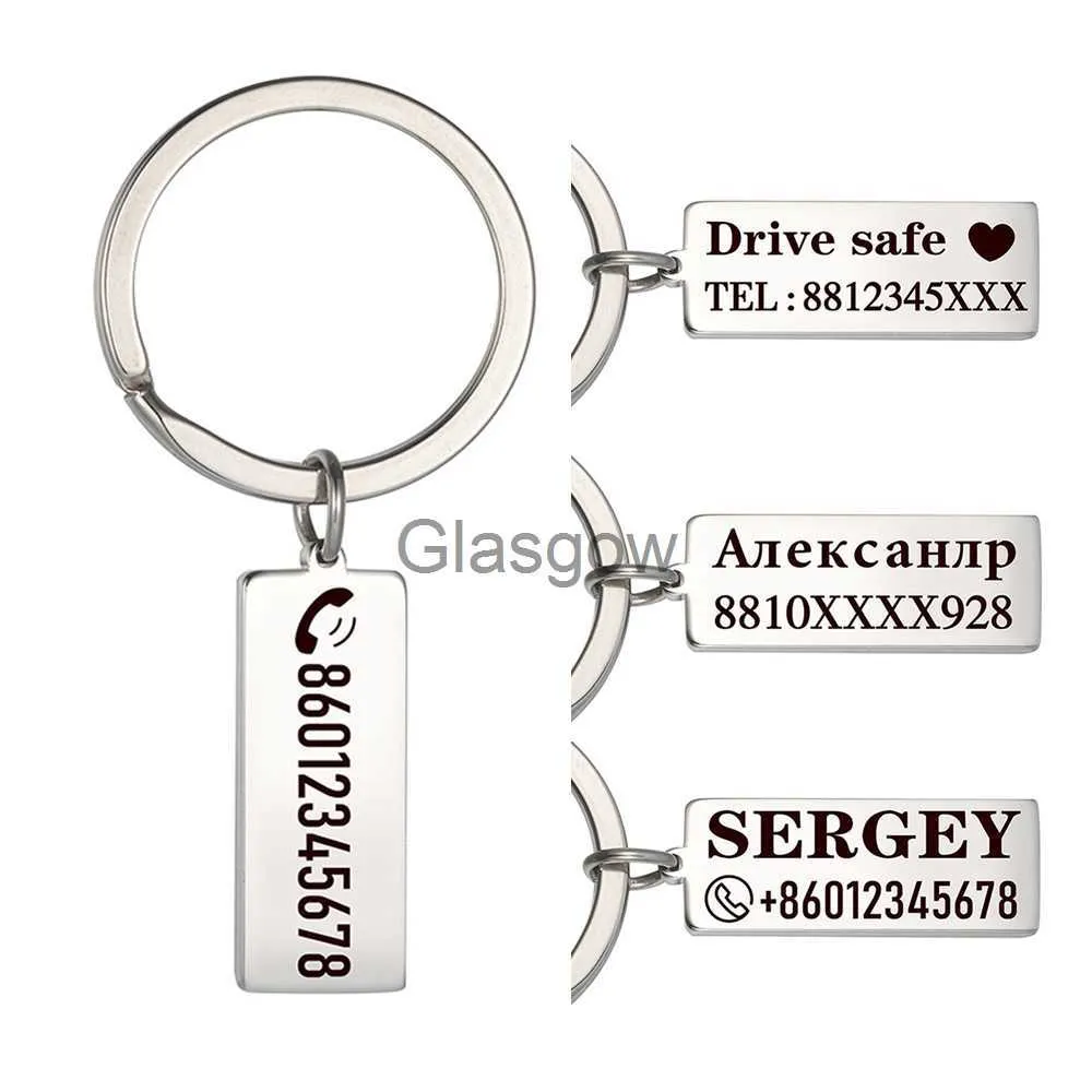 Personalized Car Keychain - Custom Name & Number Key Ring, Stainless ...