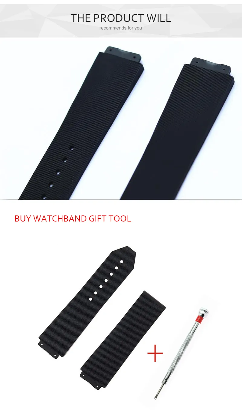Watch Bands Six Sizes Silicone Strap for HUBLOT Classic Fusion Universe ...