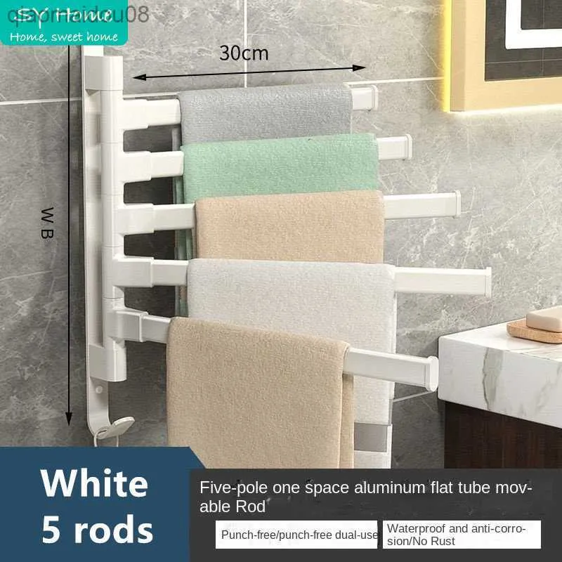 DHgate.com:Wall-Mounted Rotatable Space Aluminum Towel Rack with 2/3/4 ...