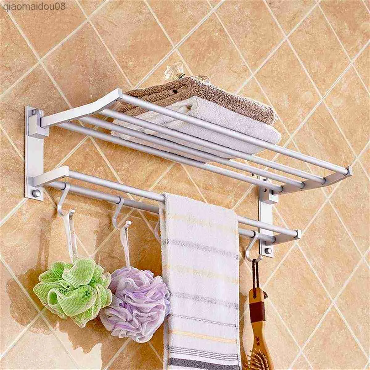 DHgate.com:Wall-Mountable Foldable Aluminum Towel Rack for Bathroom ...