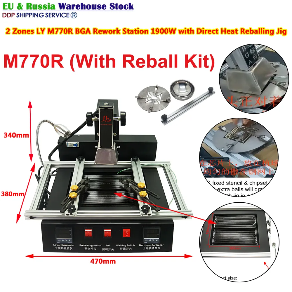Wholesale M770 2 Zone Infrared BGA Smd Rework Machine With Direct Heat ...