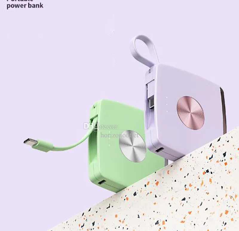 Mini Portable Power Bank 5000mAh - USB-C, Keychain, Multicolor, Compact ...