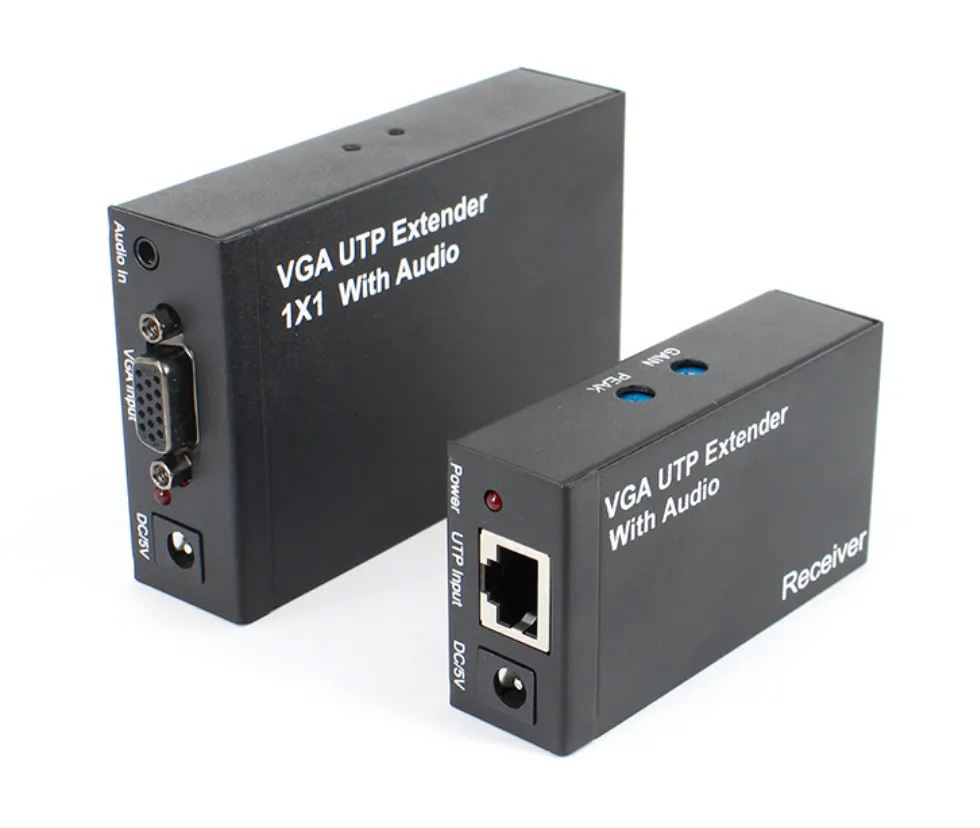 VGA Splitter Dual Monitor: 300M HD 1080P VGA UTP Extender 1x1 Splitter ...