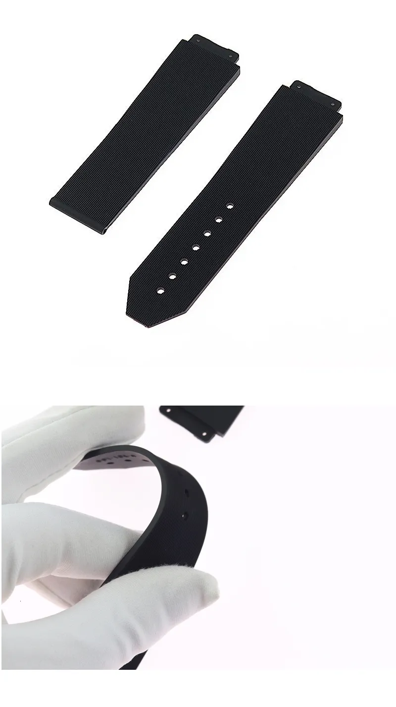 Silicone Strap Vertical Stripe Road Rubber Band Bracelets For HUBLOT ...
