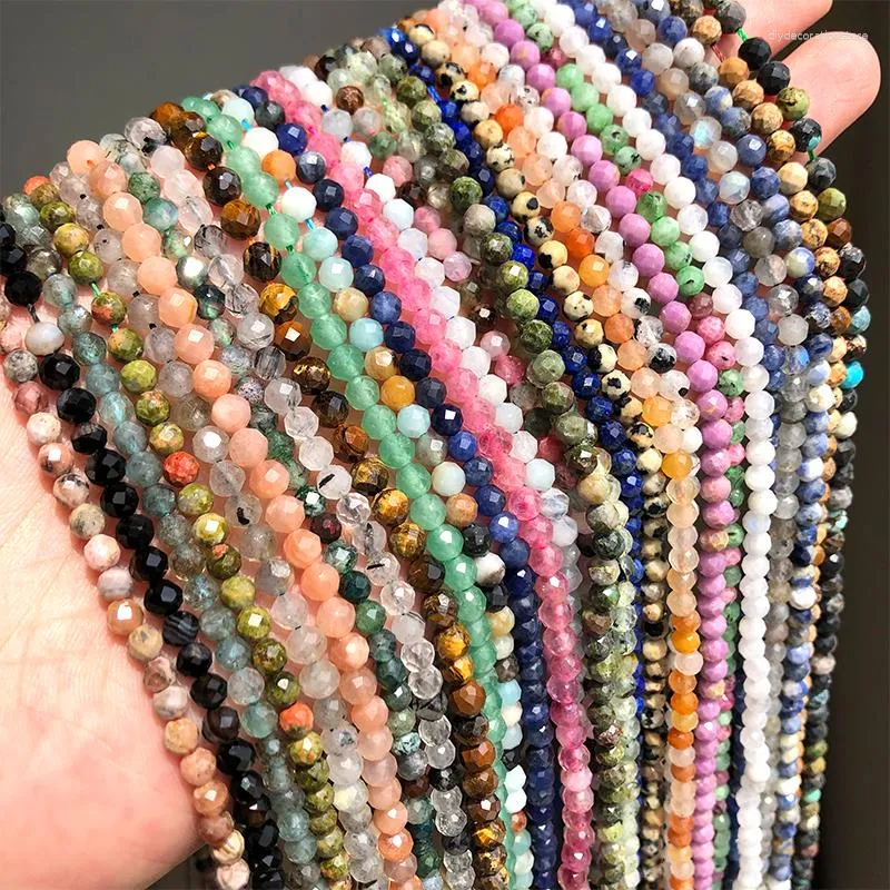 Faceted Natural Stone Beads 2/3/4mm Emeralds Agates Crystal Gems Loose ...