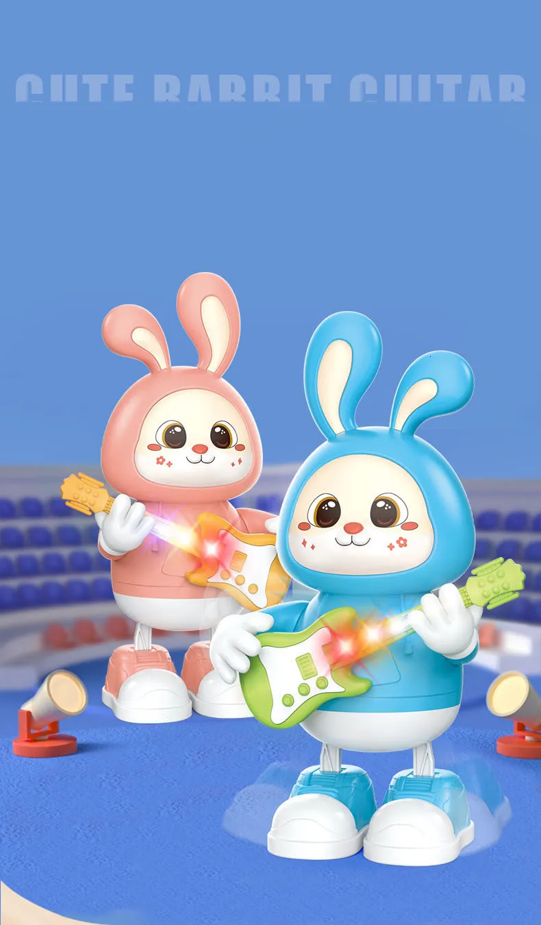 Robot Bunny Toy: Electric Dancing Animal Guitarist Interactive Toy ...