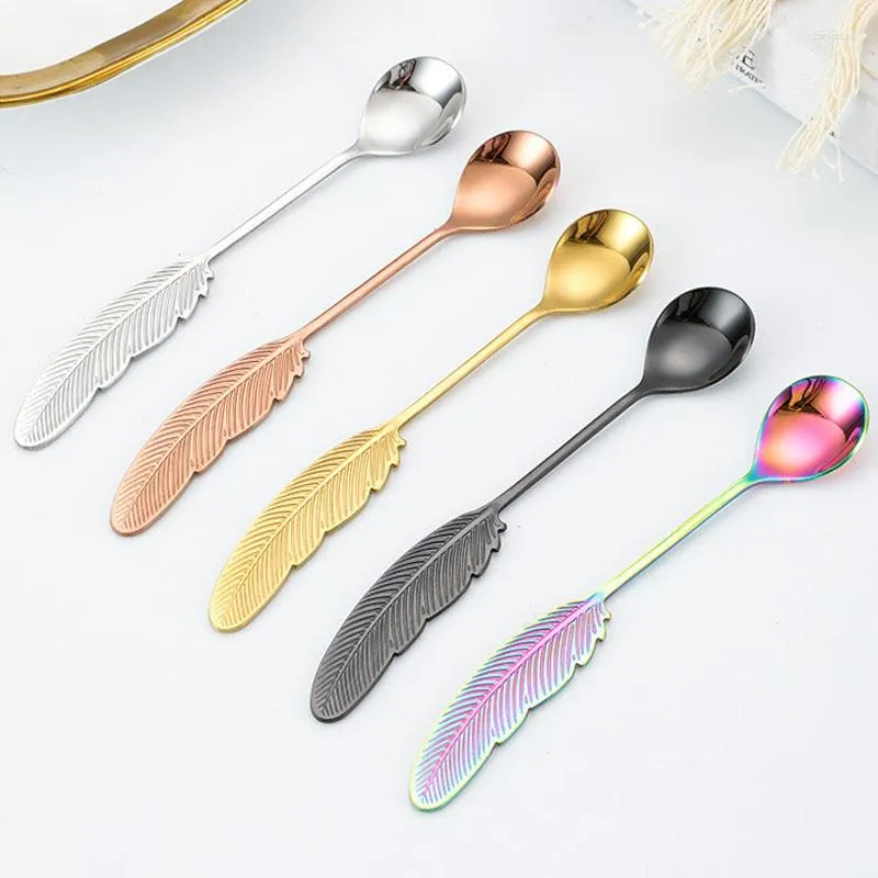 DHgate.com:Feather Spoons - Stainless Steel Spoons for Dessert ...
