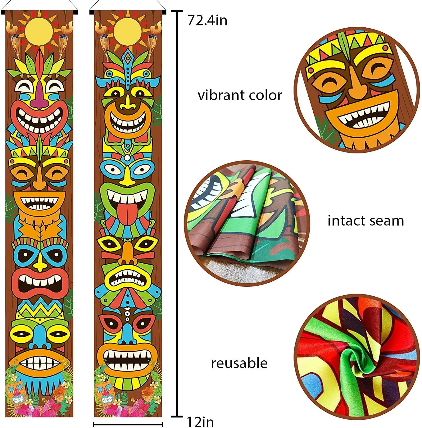 Decoraciones De La Fiesta Hawaiana Luau Tiki Totem Door Banner, Aloha ...
