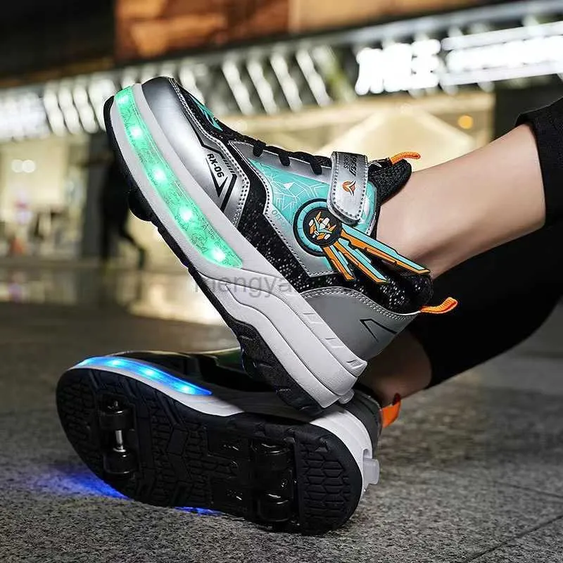 LED Light Up Inline Skates 4 Wheels, Glowing Light, USB Charging Ideal ...