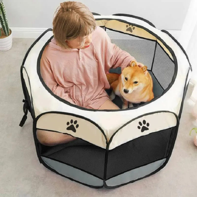 DHgate.com:Octagonal Pet Tent: Portable Folding Dog Kennel with Playpen ...