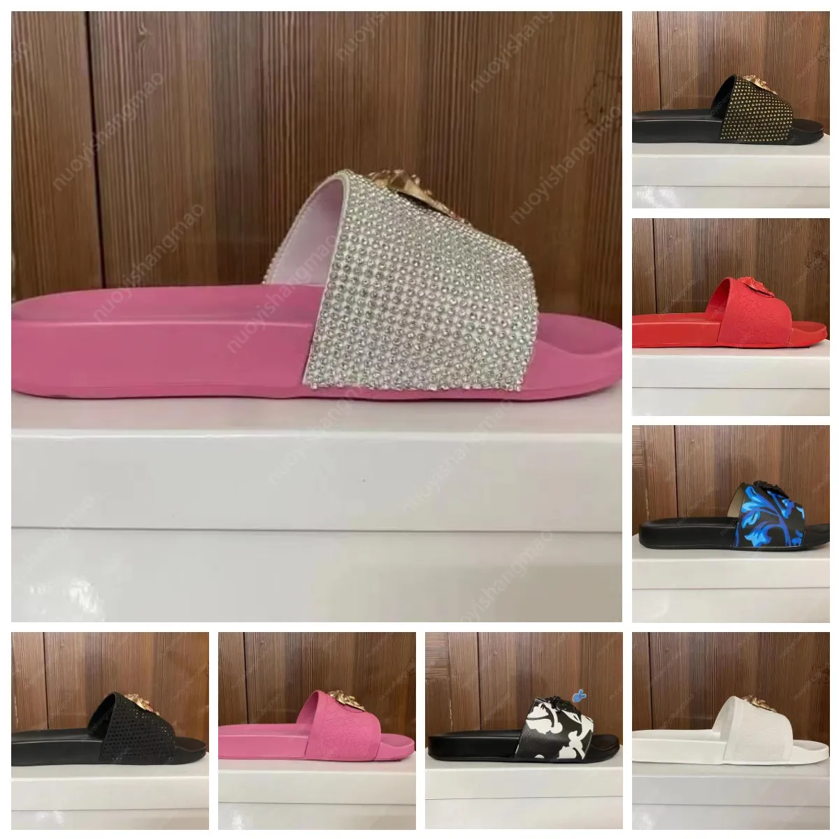 Stylish Designer Shark Slides: High Quality Silver, Gold, And Pink Pink ...