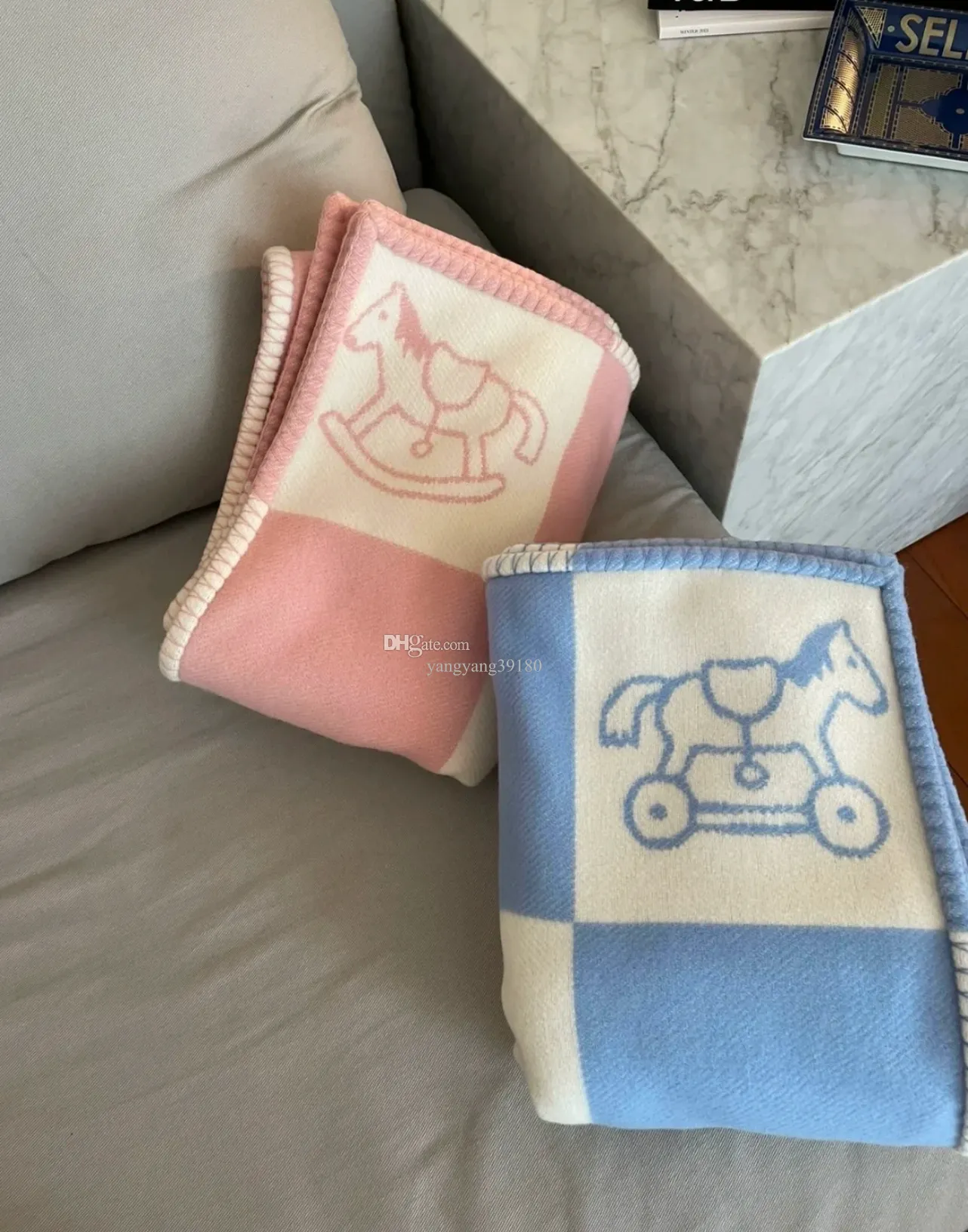 Premium Wool Kids Blanket - Soft & Warm Designer Baby Blanket, Blue ...