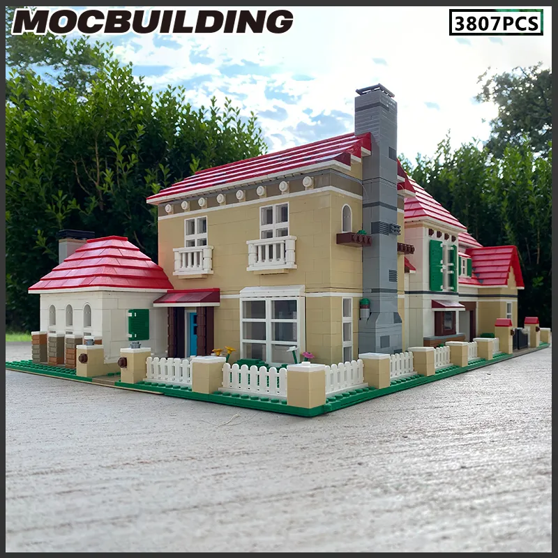 MOC Building Block Villa Model - DIY House Residence Kit, Landscape ...
