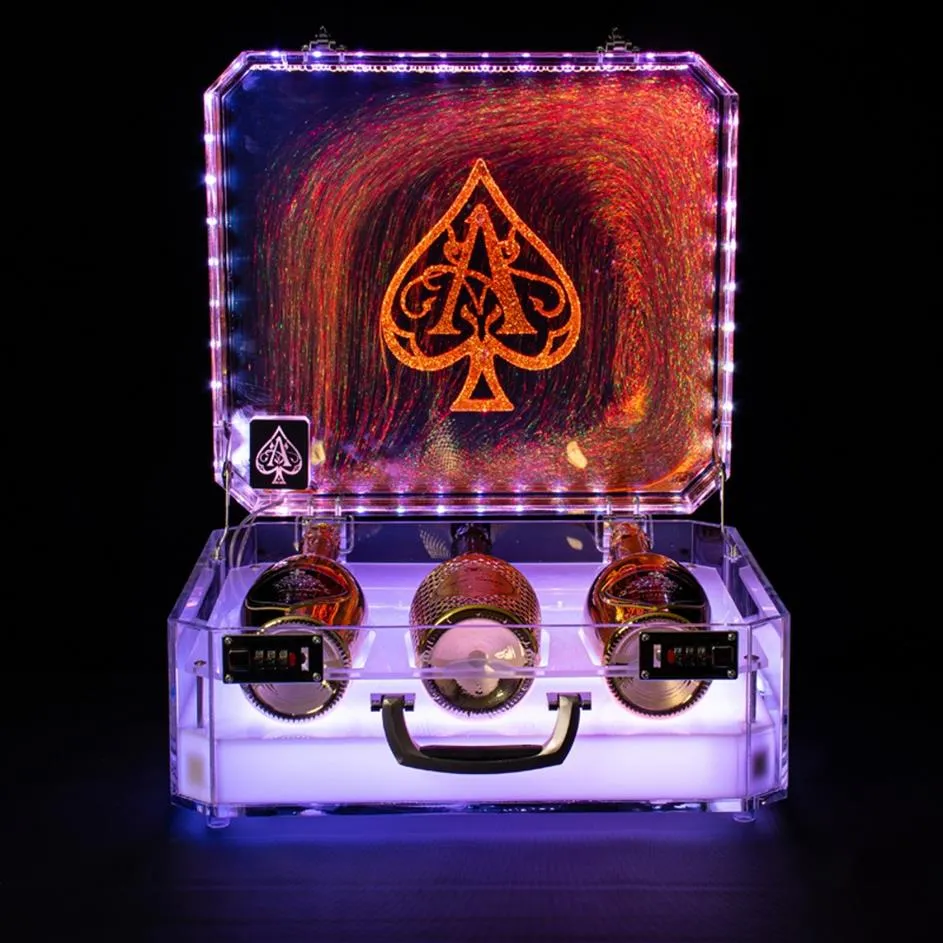 Ace Of Spade LED Luminous The Cocktail Club Bottle Display Case Perfect ...