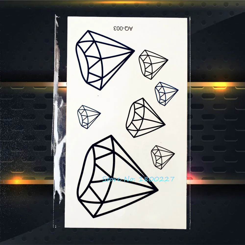 DHgate.com:Waterproof Temporary Black Navy Blue Crystal Diamond Design ...