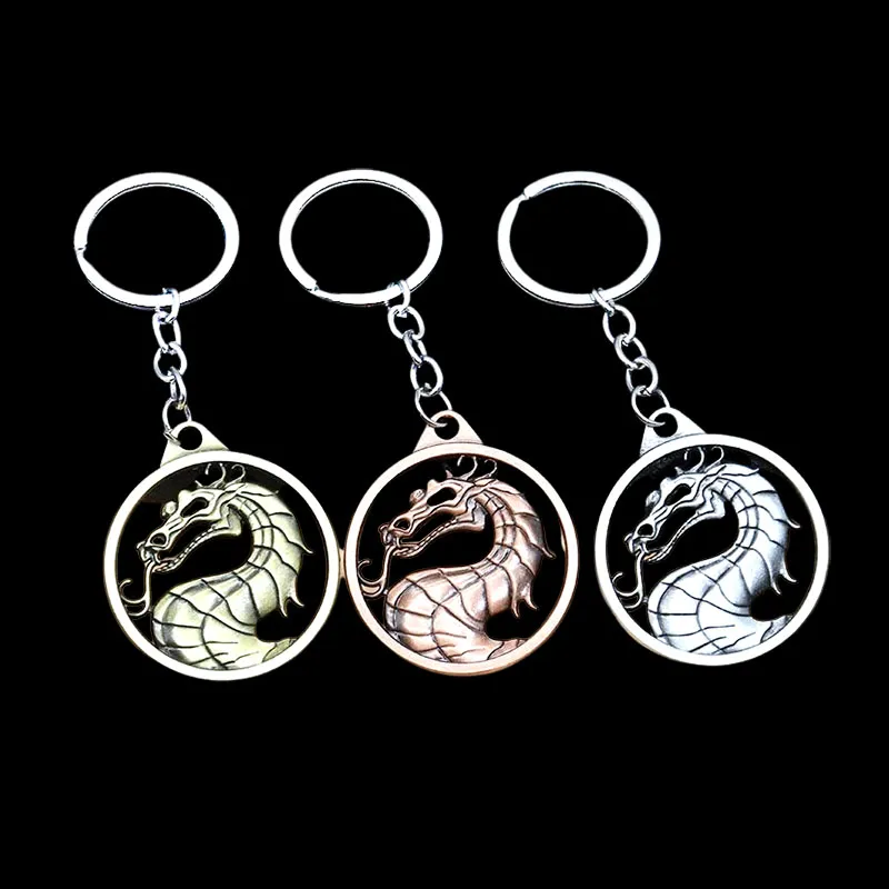 Mortal Kombat Keychain - Vintage Dragon Keychains for Men, Cool Metal Totem Key Ring, Game Charm ...
