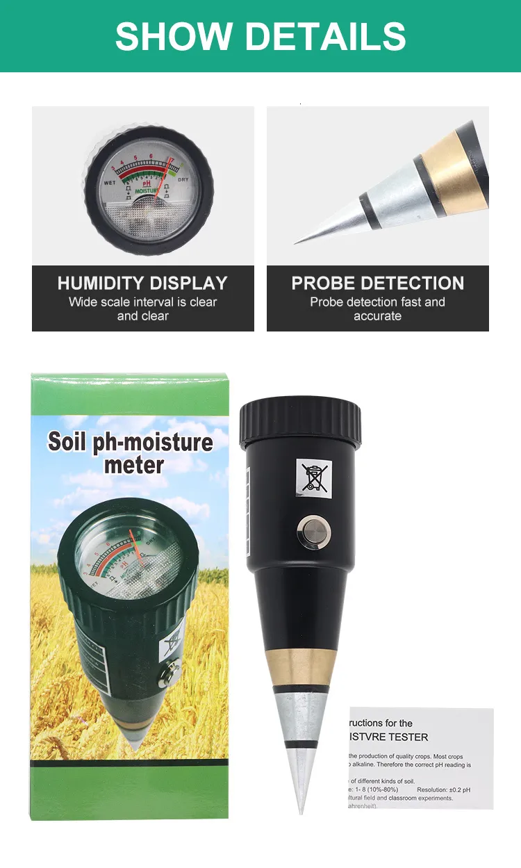 Soil PH Meter, Plant Moisture Meter And Hygrometer: Acidity And ...