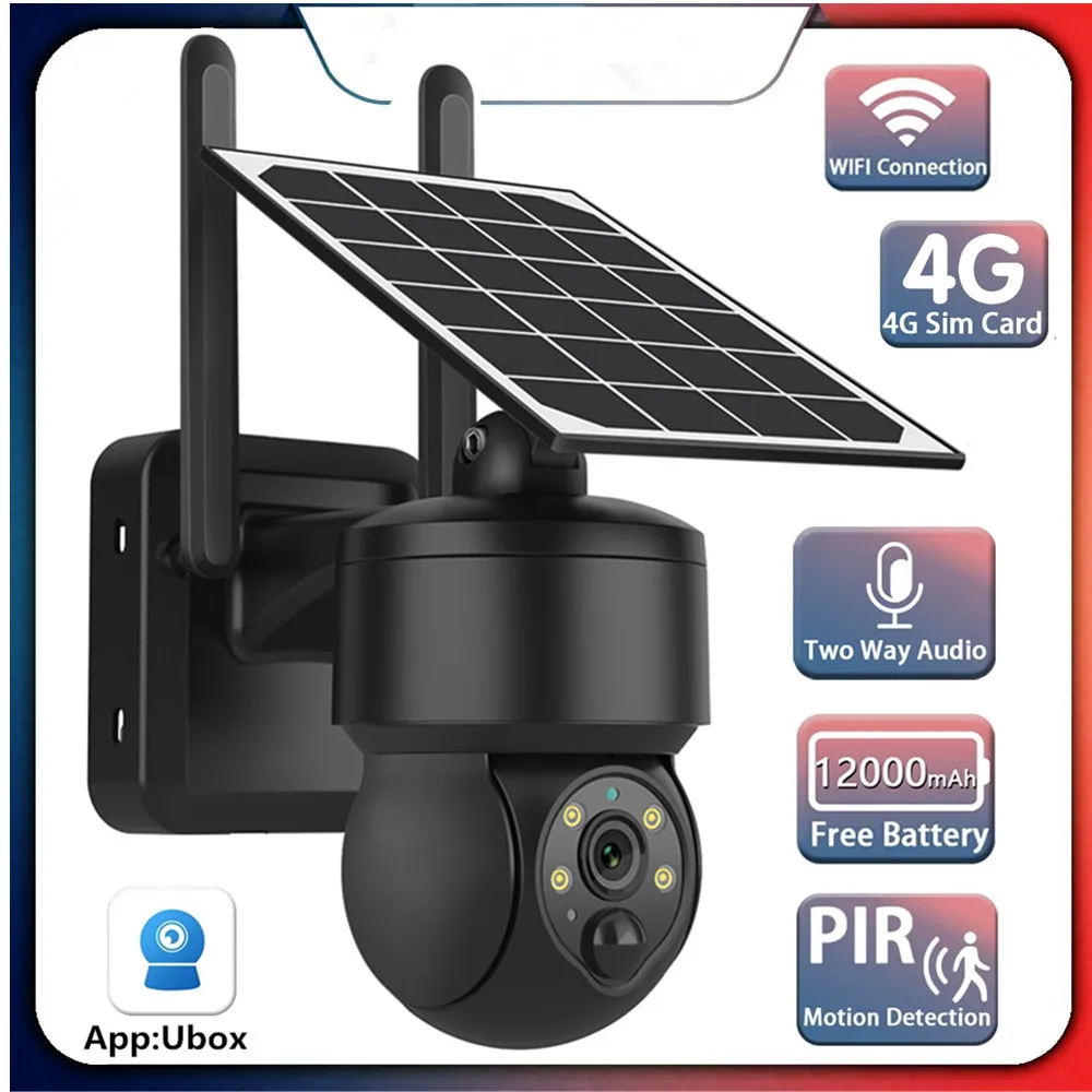 Wireless Outdoor Solar Ptz Camera 4g With 5MP, 4G/Wifi, Solar Powered ...
