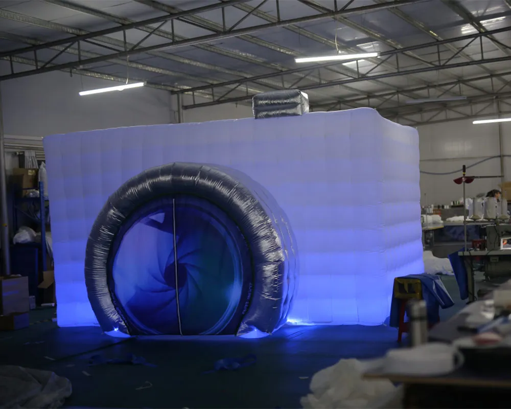 DHgate.com:Custom Silver & White Inflatable Photo Booth Cube with LED ...