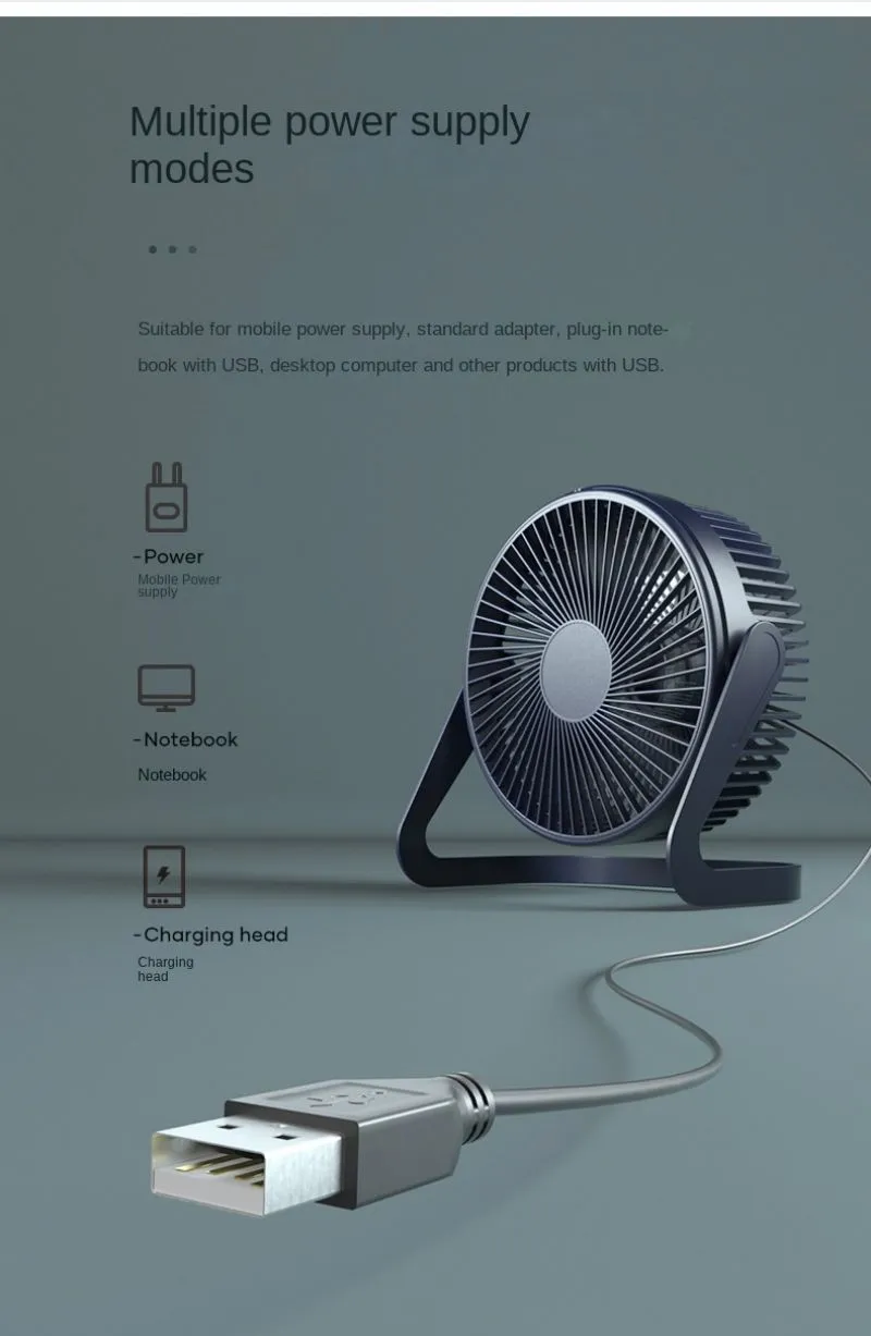 Portable Mini Fan USB 5 Inch Quiet Desk Fan For Office, Home, Dorm 12 ...