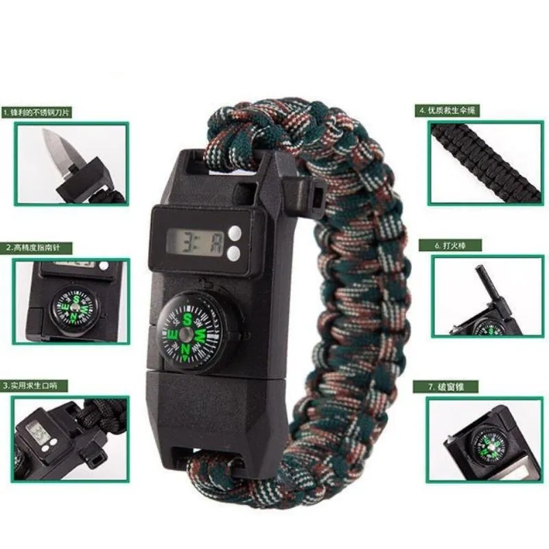 7-Core Tactical Paracord paracord survival bracelet for Self Defense ...
