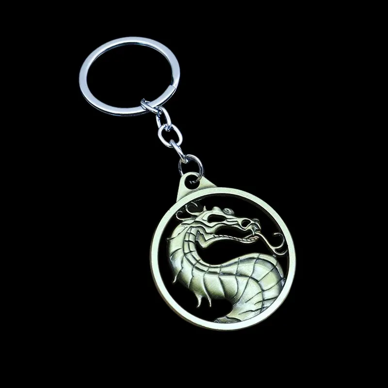 Mortal Kombat Keychain - Vintage Dragon Keychains for Men, Cool Metal ...
