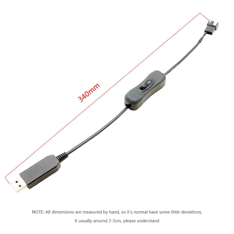 USB To 3/4 Pin PC Fan Power Adapter Cable, 5V To 12V Converter Cord ...