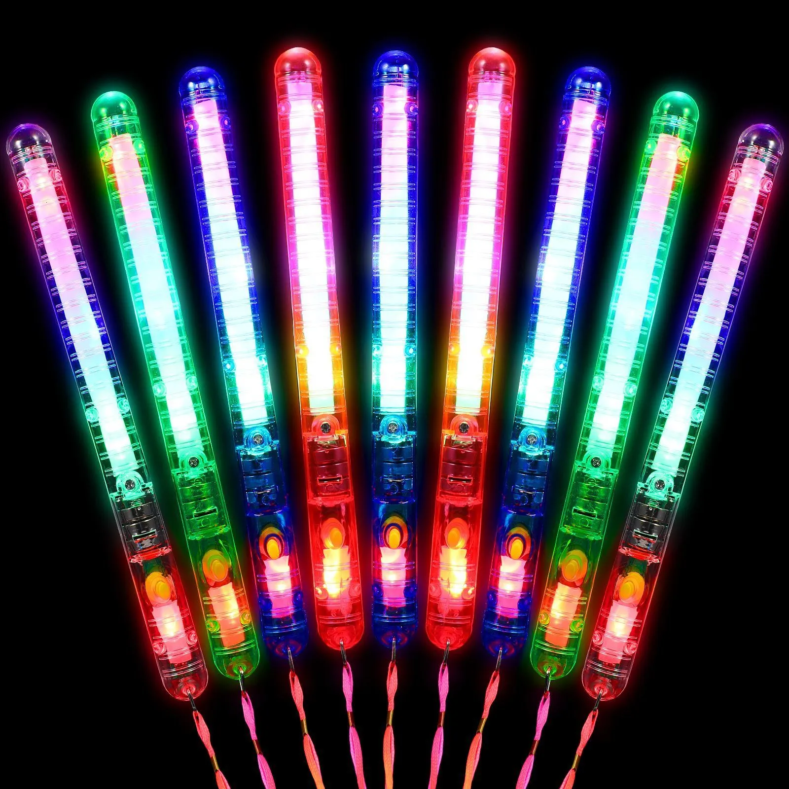 12-Pack LED Light Up Wands - Flashing Glow Sticks for Parties, Concerts ...