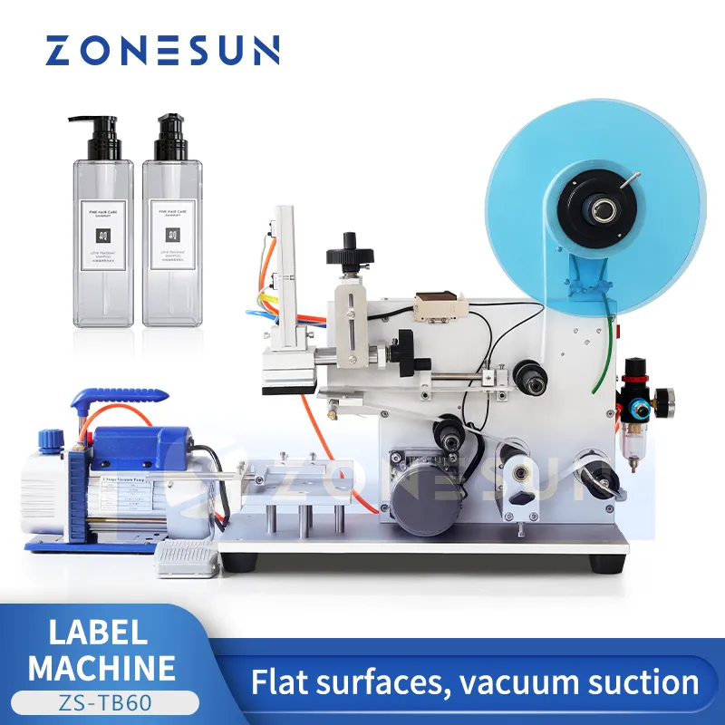 ZONESUN Automatic Labeling Machine - Flat Surface Top Label Applicator ...