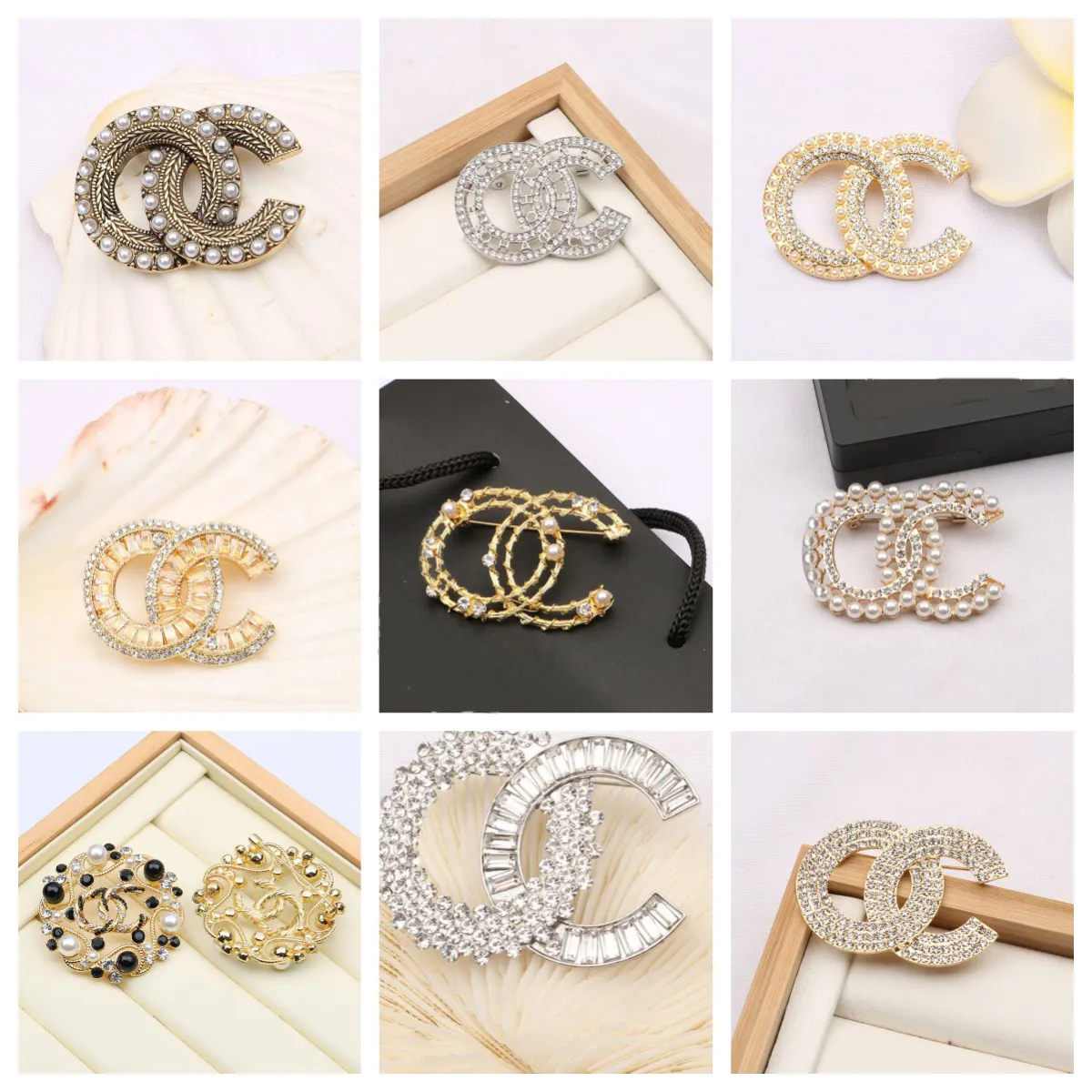 Elegant Fashion Designer Women Letter Brooches Gold Plated Broche ...