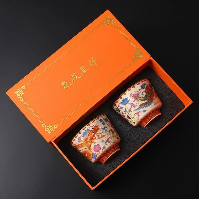 DHgate.com:Chinese Enamel Color Tea Cup Set, Kung Fu Sample Set, Dragon ...