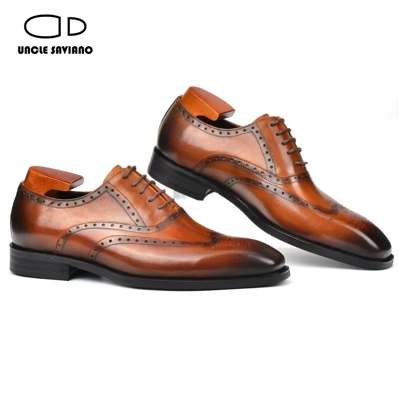 Original Genuine Leather Brogue Mens Dress Shoes For Men Saviano Best ...