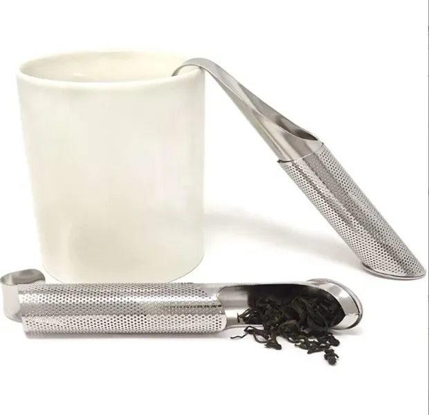 Premium Stainless Steel Tea Infuser Pipe - Fine Mesh Strainer with Hook ...